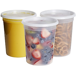 Microwavable Hot and Cold Translucent Plastic Deli Food Storage Container with Lid, 32-Ounce, 240-Pack