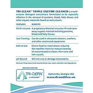 BrandMax BEC1 Tri-Clean Triple Enzymatic Cleaner, One gal Concentrate, Clean Green
