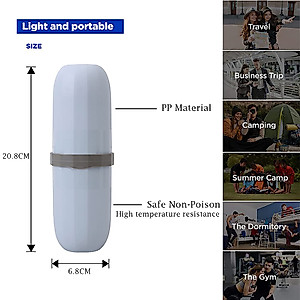 Travel Toothbrush Cup Case, Portable Plastic Toothbrush Holder Case Toothbrush Travel Containers with Cover Toothpaste Storage Box for Travel Business Trip Home Camping School Daily Uses