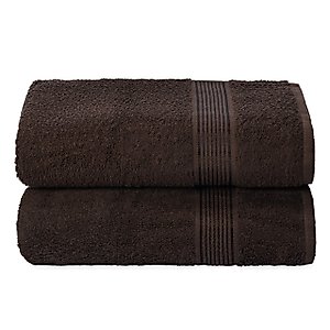Belizzi Home Cotton 2 Pack Oversized Bath Towel Set 28x55 inches, Large Bath Towels, Ultra Absorbant Compact Quickdry & Lightweight Towel, Ideal for Gym Travel Camp Pool - Brown