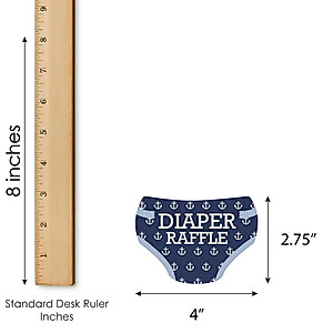 Big Dot of Happiness Ahoy - Nautical - Diaper Shaped Raffle Ticket Inserts - Baby Shower Activities - Diaper Raffle Game - Set of 24