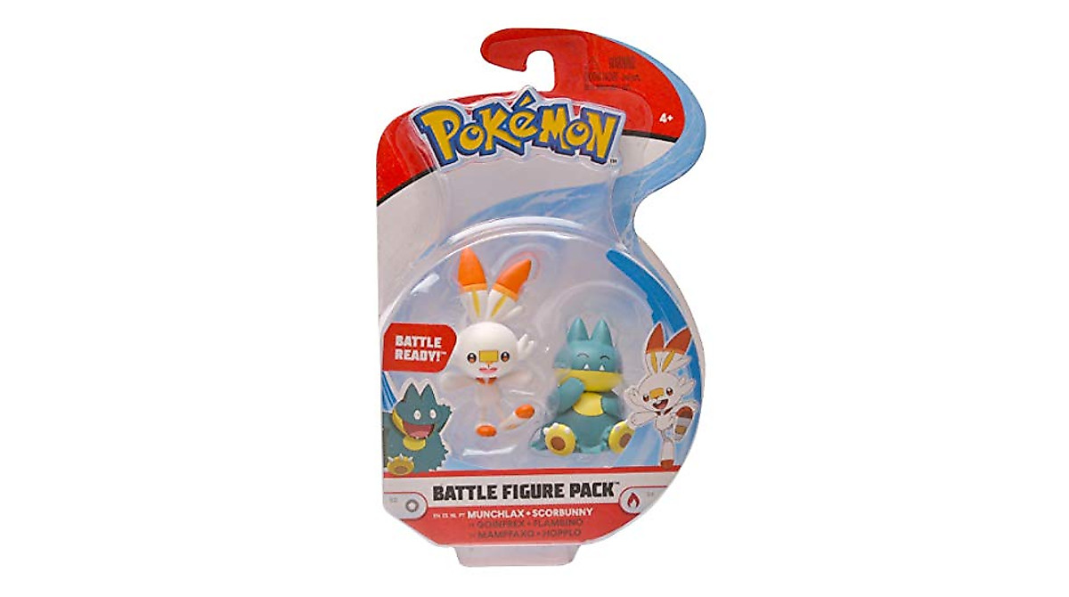 Pokemon Battle Action Figures - Munchlax & Scorbunny Pack