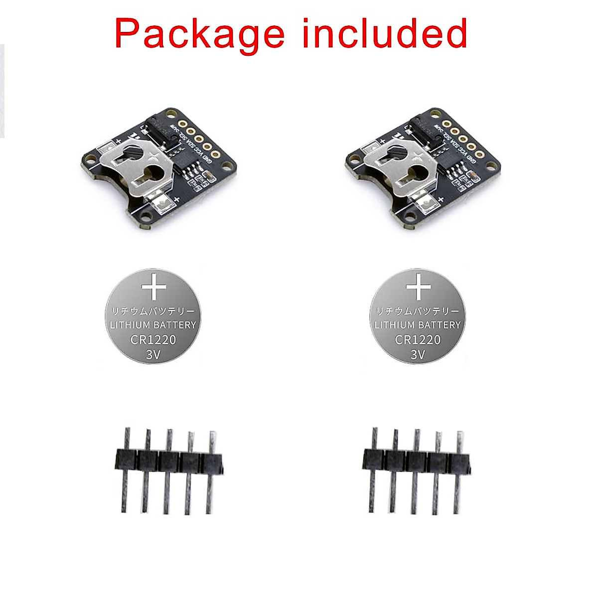 Treedix 2PCS DS1307 Real Time Clock RTC Breakout Board 5V Time Clock Compatible with Arduino