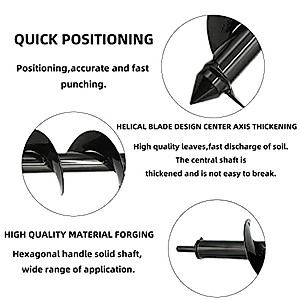 CHCYWJGJ Large Size Auger Drill Bit for Planting 4x24inch Hole Digger for Any Hex Drive Drill ，Garden Auger Spiral Drill Bit for Sand/Wet/Dry Soil