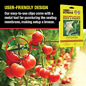 The Giant Destroyer 700 Garlic Deer & Rabbit Repellent, 12 Clips, Green