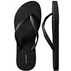 Old Navy Flip Flop Sandals for Woman, Great for Beach or Casual Wear (8, Black (2-Pair))