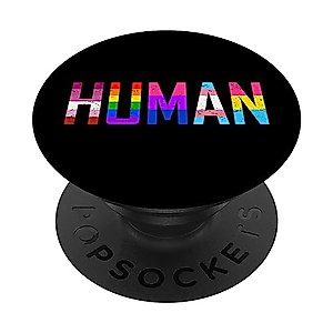 HUMAN Flag LGBT Shirt Gay Pride Month Transgender PopSockets Standard PopGrip