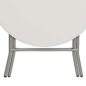 Flash Furniture Kathryn 2.63-Foot Round Granite White Plastic Folding Table