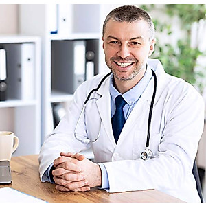 NY Threads Professional Lab Coat for Men, Full Sleeve Poly Cotton Long Medical Coat