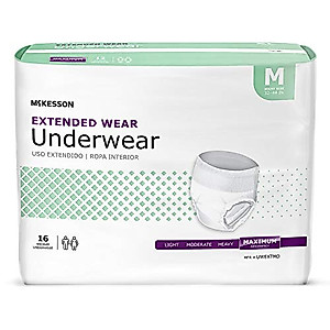 McKesson Extended Wear Underwear, Incontinence, Maximum Absorbency, Medium, 64 Count