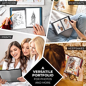 Dunwell Small Photo Albums 4x6 - (2 Pack, Black), Flexible Cover, Portfolio Binder with 24 Sleeves, Holds 48 6x4 Photos, Artwork or Postcards, Mini Picture Brag Books