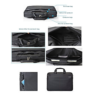 18 Inch Laptop Bag Briefcase Case fits up to 18.4 Inches Notebook Computer Waterproof Shockproof for Men Black