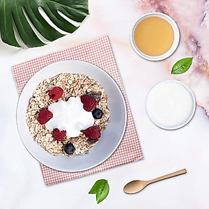 Lorvain 7PCS Pink Fat Quarters Fabric Bundles, Cotton Print Fabric with Green Leaf Red Fruit Gypsophila Strawberry White Flower for DIY Sewing Patterns Craft（19.6" x 15.7", Pink）