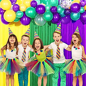 119 Pcs Purple Green Gold Balloons Latex Green Purple and Gold Balloon Garland Arch Kit Confetti Balloons with Crepe Paper Streamers for Carnival Fat Tuesday Mardi Gras Birthday Party Supplies Decor