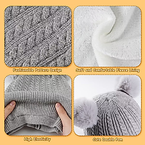 Baby Winter Hat Scarf Set 2 Pack, Toddler Beanie Hats Girl Boy with Neck Warmer, Beanie for Kids Knit Warm for Cold Weather