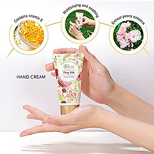 Gift Set - Lotion Sets for Women Gift, Peony Wish Body Cream Gifts Set, Include Hand Cream, Foot Cream, Soap, Scented Candle, Gift Sets for Women