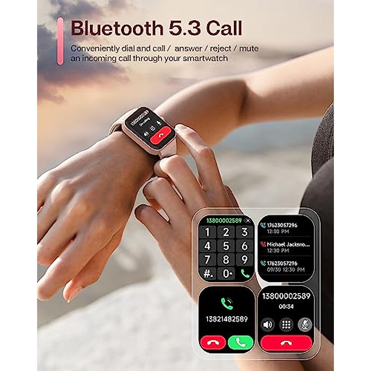 Smart Watches for Women Men(Bluetooth Answer/Make Call), Smart Watch Alexa Built-in, 1.8" Fitness Watch with Heart Rate/SpO2/Sleep Monitor/100 Sports/IP68 Waterproof, Activity Trackers for iOS Android