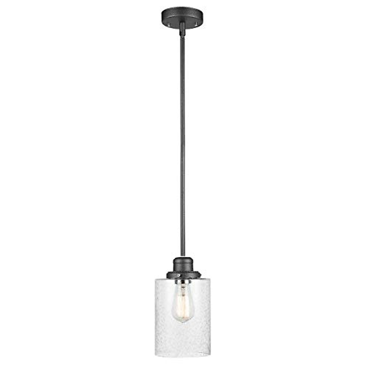 Globe Electric 61009 Annecy 1-Light Pendant, Graphite Finish, Seeded Glass Shade, Bulb Included