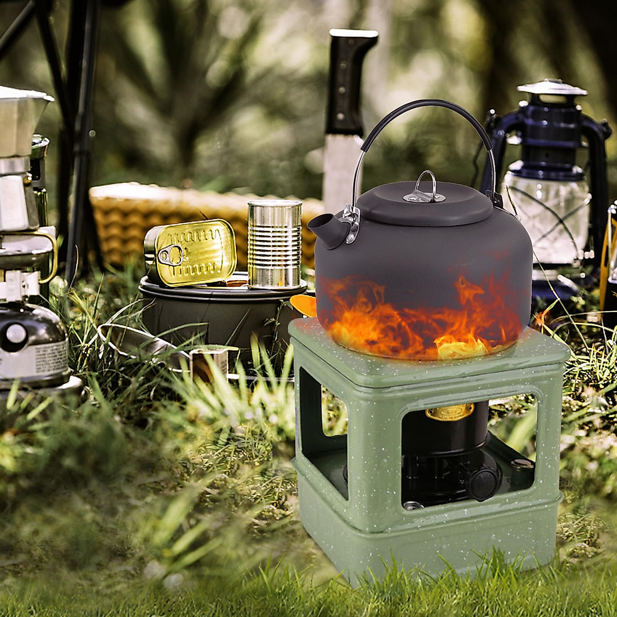 Portable Kerosene Stove - 8 Wicks Round Camping Picnic Burner - Backpacking Oil Stoves, Indoor Kerosene Stove Portable For Backpacking, Outdoor Ghores