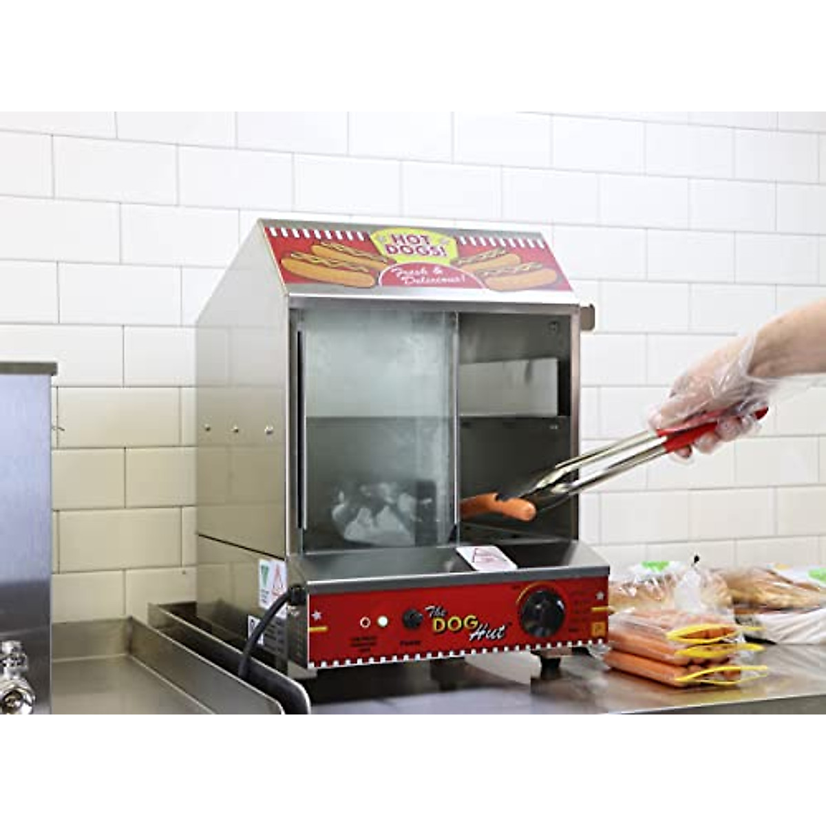 Paragon Dog Hut Hot Dog Steamer, Red, (8020)