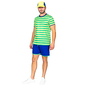 Costume Agent Bel Air Prince Green Shirt, Shorts and Hat Halloween Costume Cosplay