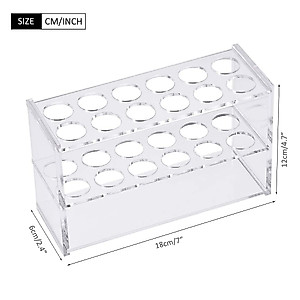 KNMNIU Acrylic Test Tube Holder Rack 12 Sockets for 25ml Centrifuge Tubes Clear (25ml,12 Sockets)