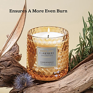 Hidden Label Amber & Vanilla Scented Candle, Natural Soy Candle,100% Cotton Lead-Free Wick,Candles for Home Scented,10 oz 65 Hours Burn time,Candle Gifts for Women & Men.