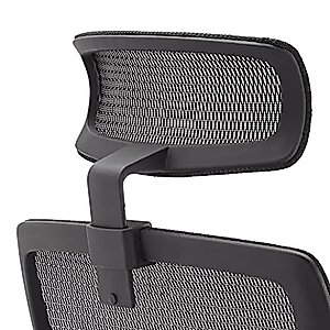 Amazon Basics Ergonomic Adjustable High-Back Mesh Chair with Flip-Up Arms and Headrest, Upholstered Mesh Seat - Black