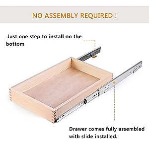 Mulush Pull Out Cabinet Organizer, Soft Close Slide Out Wood Drawer Storage Shelves for Kitchen, 11”W x 21”D, Requires At Least 12.5” Cabinet Opening, Finished