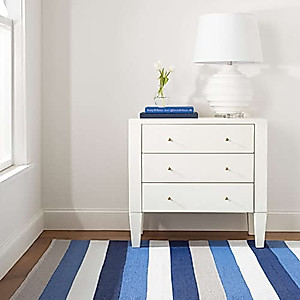 Dash and Albert Ocean Stripe Handwoven Indoor/Outdoor Rug, 8 X 10 Feet, Blue/White Stripe Pattern