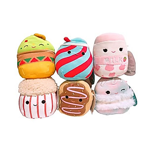 Squishmallows Kellytoy 5" Mini Assorted Animal Squad Set of 6 Plush Toy (Set E)