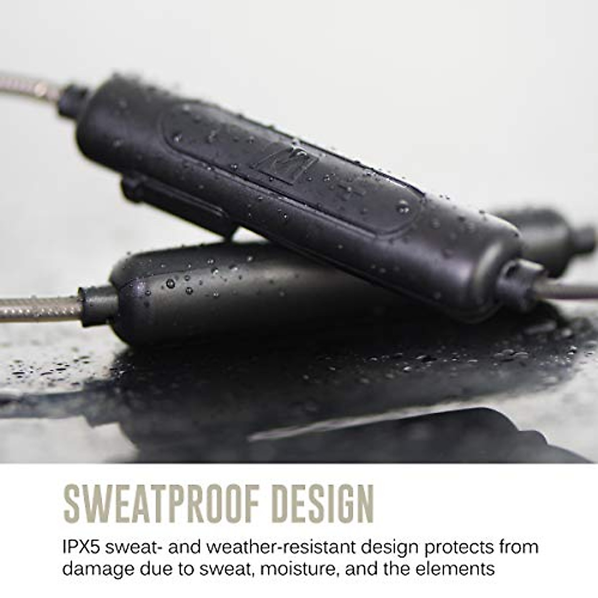 MEE audio BTX2 Bluetooth Wireless MMCX Adapter Cable with aptX & aptX Low Latency, Microphone & Remote, Bluetooth 5.0, IPX5 Sweat Resistance, Black (BTX2-BK)