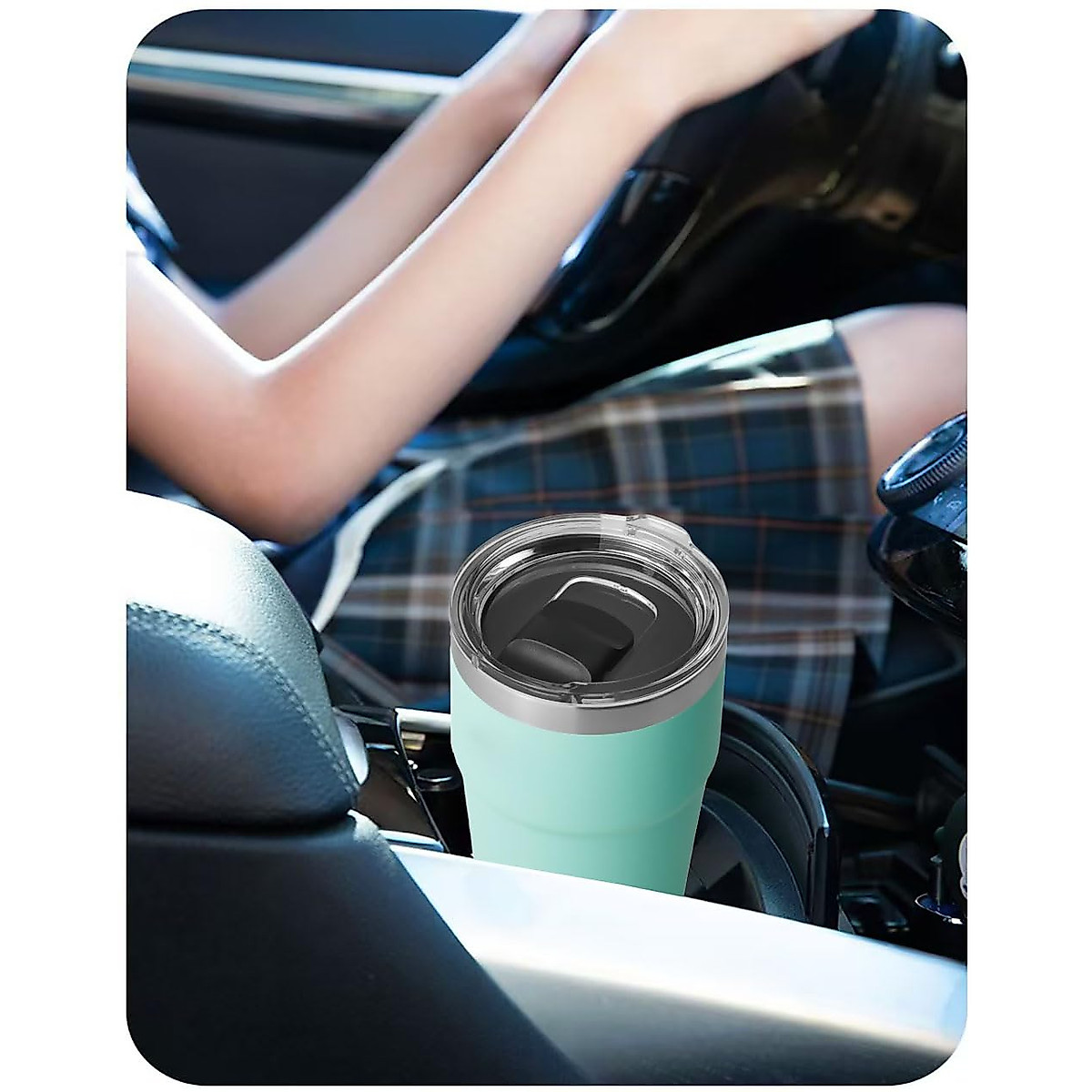 2PCS 30 oz Tumbler Lid for YETI, with 3 Black Magnetic Slider Replacement, Replacement Cup Lids Covers Compatible for YETI 30 oz Tumbler, 14 oz Mug and 35 oz Straw Mug