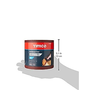 TIMCO 231210 Sandpaper Roll 80 Grit Red - 115mm x 10m