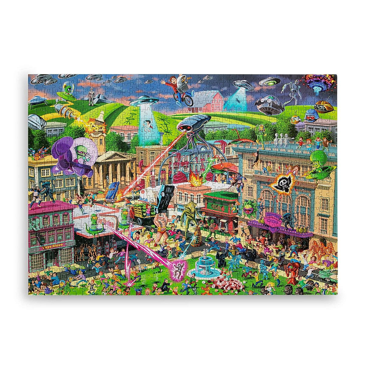 Alien Attack Sci-Fi Classics 1000-Piece Jigsaw Puzzle for Adults | Interactive Brain Teaser, Educational Toys & Games, Home Activities Building Kit for Creative Play | Nostalgic Gifts and Collectibles