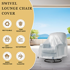 IndigoTempest9 Outdoor Swivel Lounge Chair Cover 4 Pack, Waterproof Heavy Duty Outdoor Chair Covers, Patio Rocking Chair Covers for Outdoor Furniture, (30 W x 34 D x 38.5 H inches)