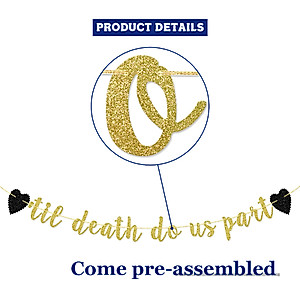 Til Death Do Us Part Banner, Halloween Wedding Banner, Bridal Shower, Bachelorette, Wedding Reception Decorations