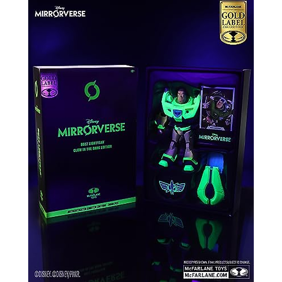 McFarlane Toys - Disney Mirrorverse Buzz Lightyear Glow in The Dark Edition 7in Action Figure, Gold Label, Amazon Exclusive