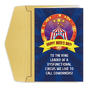 Goroar Funny Boss’s Day Card, Boss Appreciation Card, Boss’s Day Gift, Ring Leader of Dysfunctional Circus Card