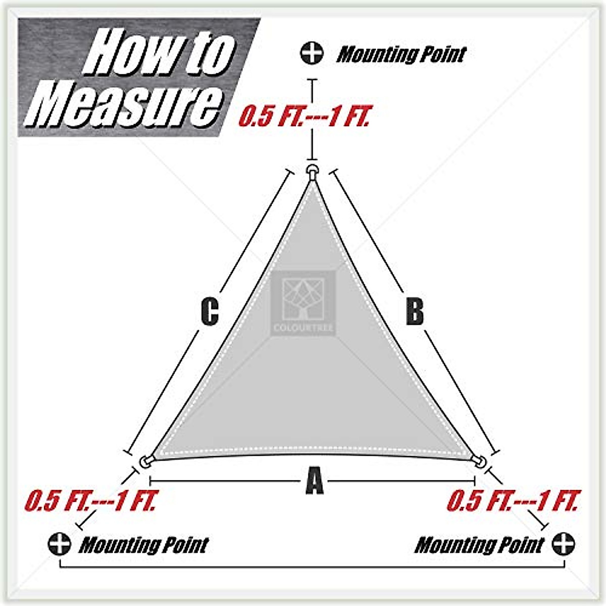ColourTree Shade Sails 12' x 12' x 17' Beige Right Triangle CTAPRT12 Sun Shade Sail Canopy UV Block-Commercial Heavy Duty-190 GSM-3Years Warranty (We Make Custom Size)