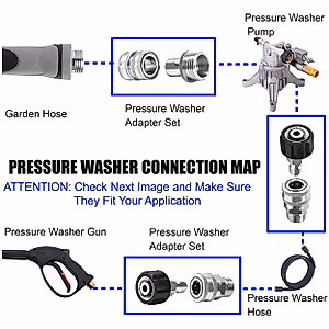 M MINGLE 14" Pressure Washer Surface Cleaner Attachment, Ultimate Pressure Washer Adapter Set