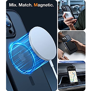 TORRAS Magnetic Designed for iPhone 13 Pro Max Case, Military Grade Drop Tested, Compatible with MagSafe, Shockproof Translucent Hard Back Soft Slim Protective Case for iPhone 13 Pro Max, Black