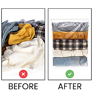 Elsjoy 50 Pack 18" x 24" Large Plastic Zipper Storage Bags, 5 Gallon Reclosable Storage Bags Resealable Plastic Bags for Clothes, Clear Reusable XL Zip Bags for Moving, Food, Clothing