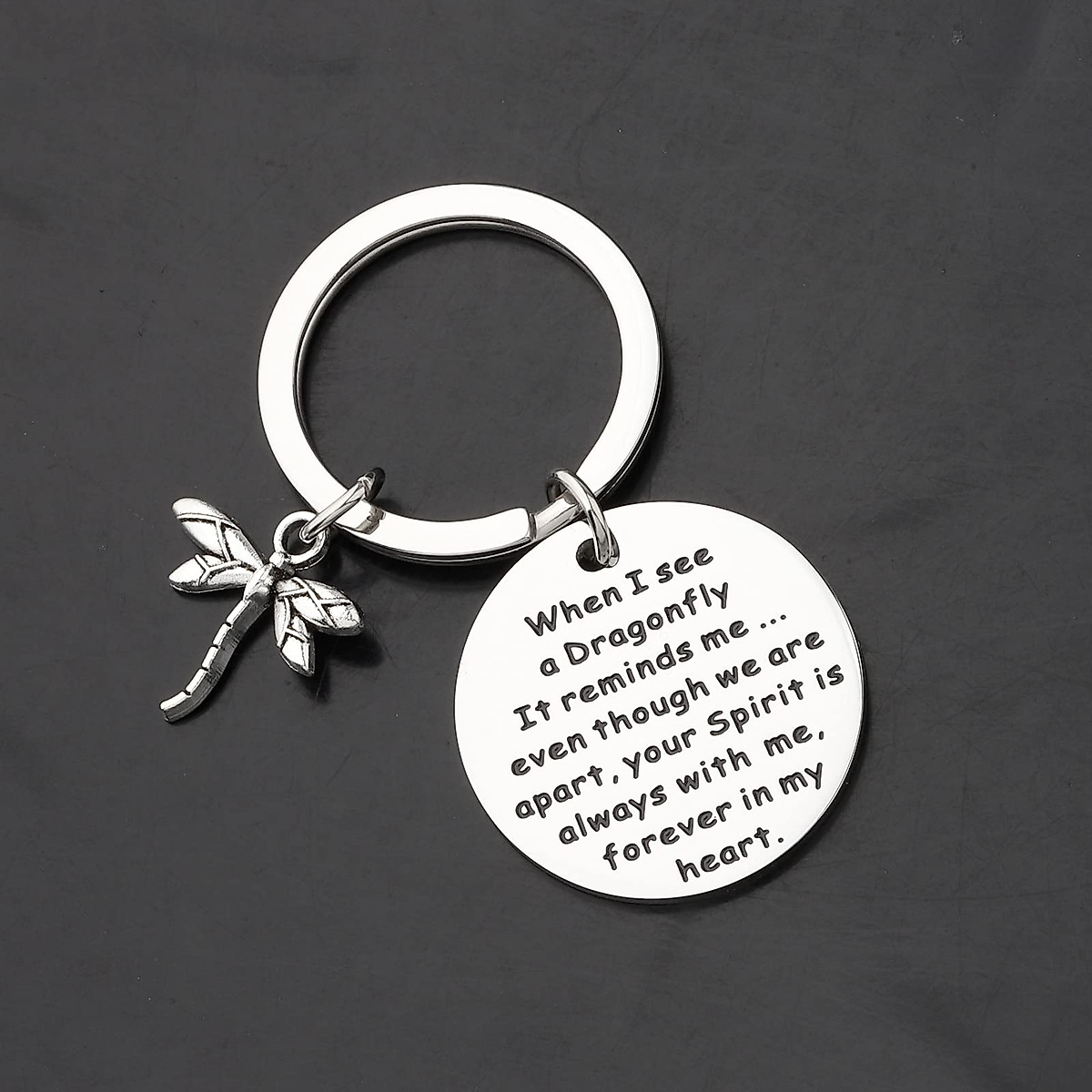 PENQI Dragonfly Jewelry Dragonfly Memorial Gift When I See a Dragonfly It Reminds Me Your Spirit Is Always With Me Keychain Loss of Loved One Gift (Dragonfly Keychain)