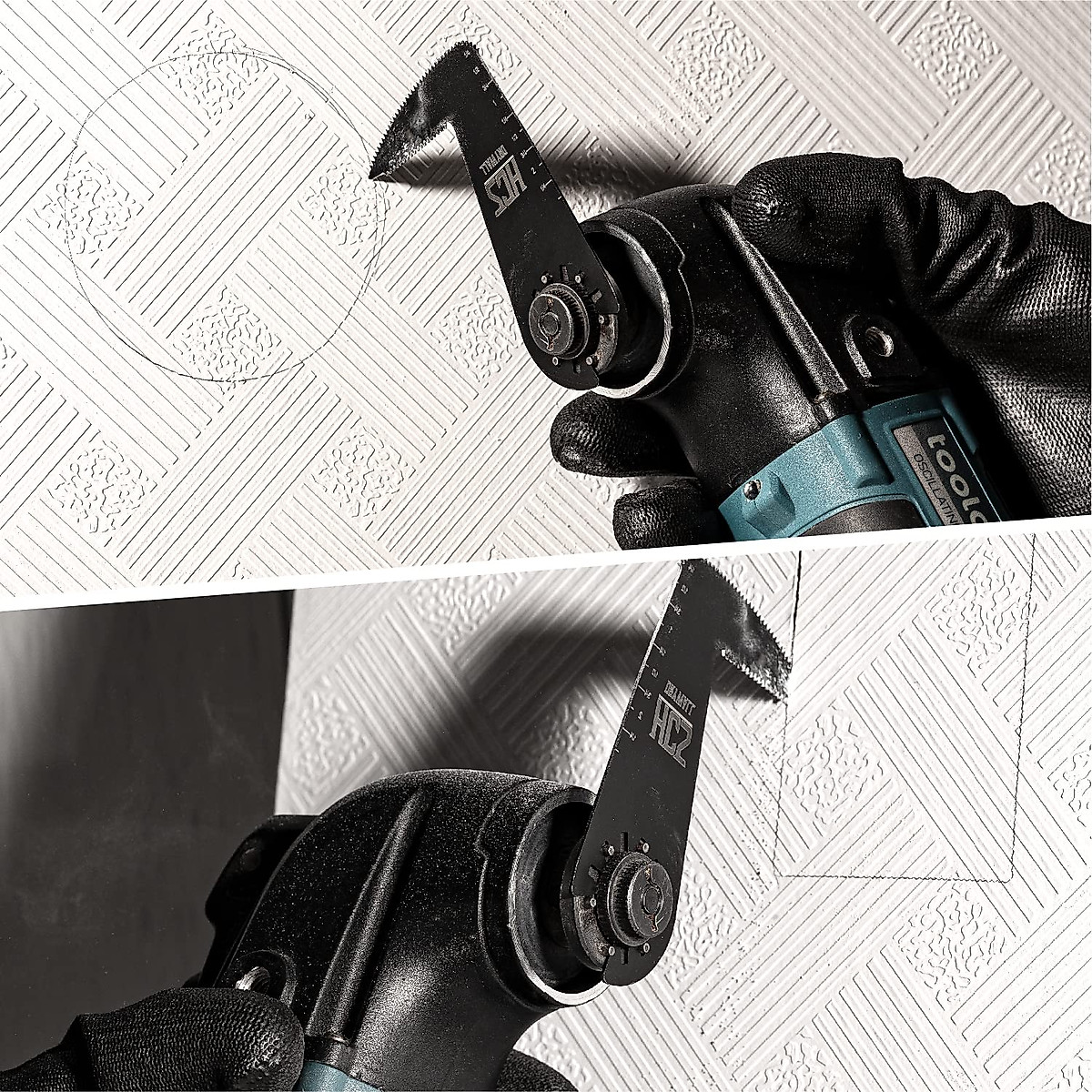 toolant HCS Oscillating Saw Blades for Drywall Cutting 2PCS, 2-in-1 Mutitool Drywall Blades with Quick Release Design