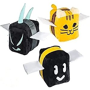 WZGHXL Bee Plush Toy -Bee Stuffed Animal - 7"/18cm Bee Plush Pillow - Gift for Boys, Girls, Bee Fans and Fans 3pcs (A)