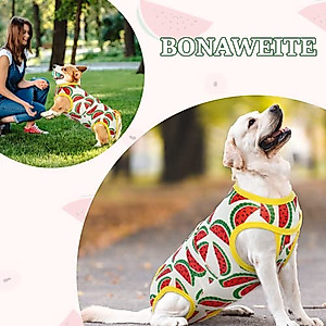 Bonaweite Dog Recovery Suit After Surgery, Pet Professional Surgical Shirt for Male Female Dogs Abdominal Wounds Bandage, Substitute E-Collar & Cone, Post-Operative Puppy Cat Onesies Snugly Vest