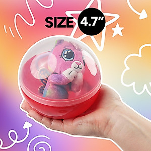 Capsule Vending Machine Translucent Round Capsules Empty 10 pcs 4.7 inch - Gumball Machine Capsules Easter Basket Stuffers Birthday Gifts - Pinata Stuffers DIY Craft Supplies Claw Machine Refills