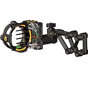 Trophy Ridge React H4 Bow Sight - 4 Pin Sight, Tool Less Windage and Elevation Adustability, 2nd Axis Leveling, Adjustable Click Light, Black