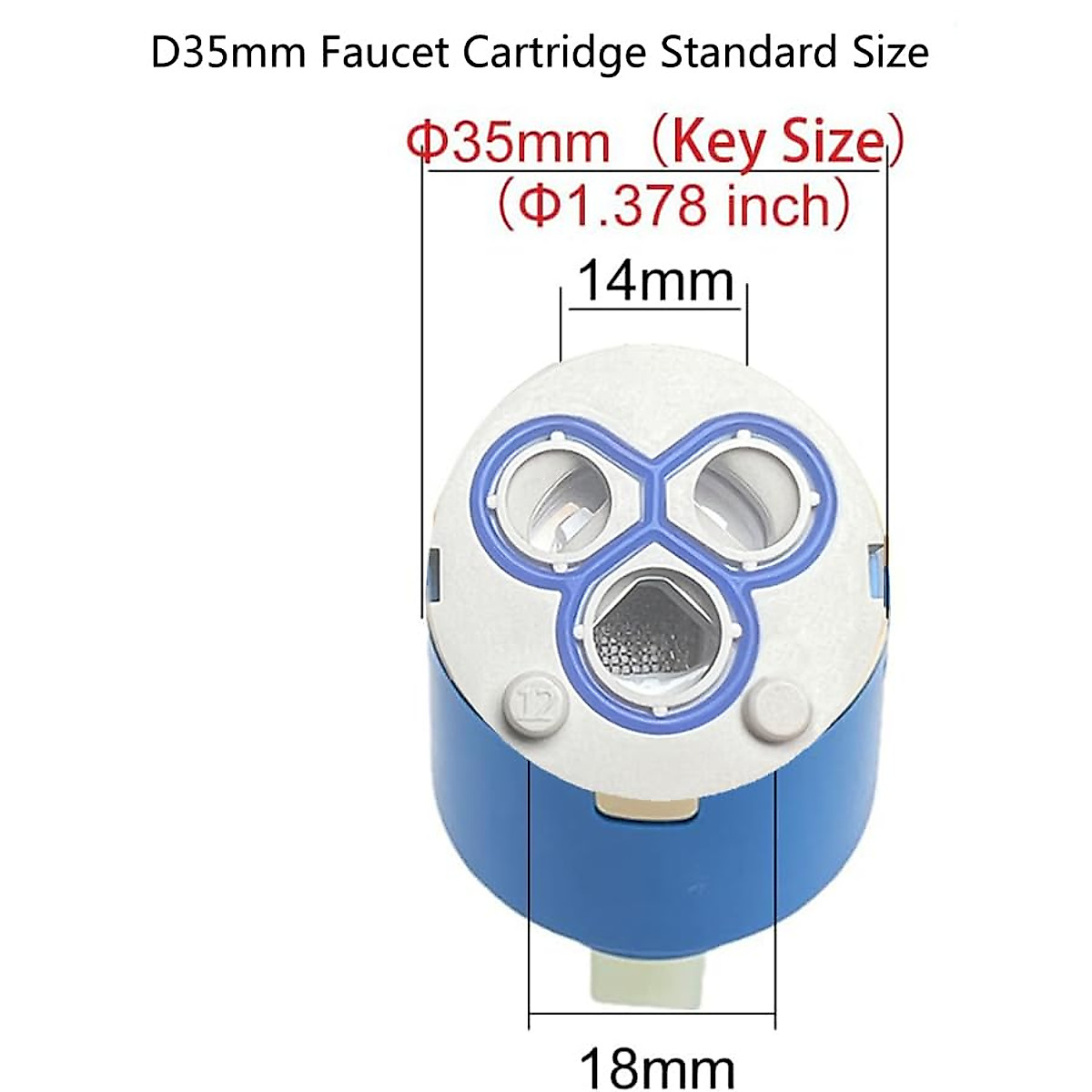 QLXAQLX SEDAL Diameter 35mm Ceramic Faucet Cartridge Replacement for Single Handle Kitchen Basin Shower Faucet Part,Ceramic Disc Single Handle Faucet Cartridge Replacement 1.38 / 35mm Diameter (1Pack)